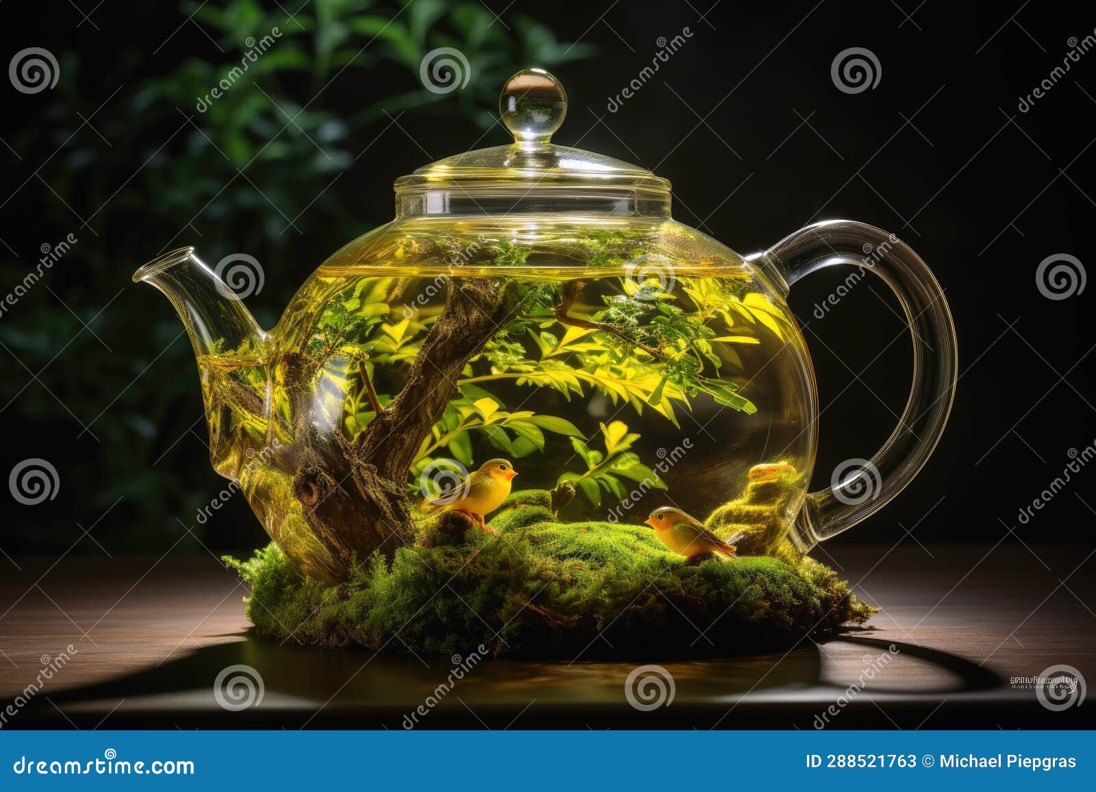 An Abstract Tea Artwork of Teapots and Cups Stock Illustration ...