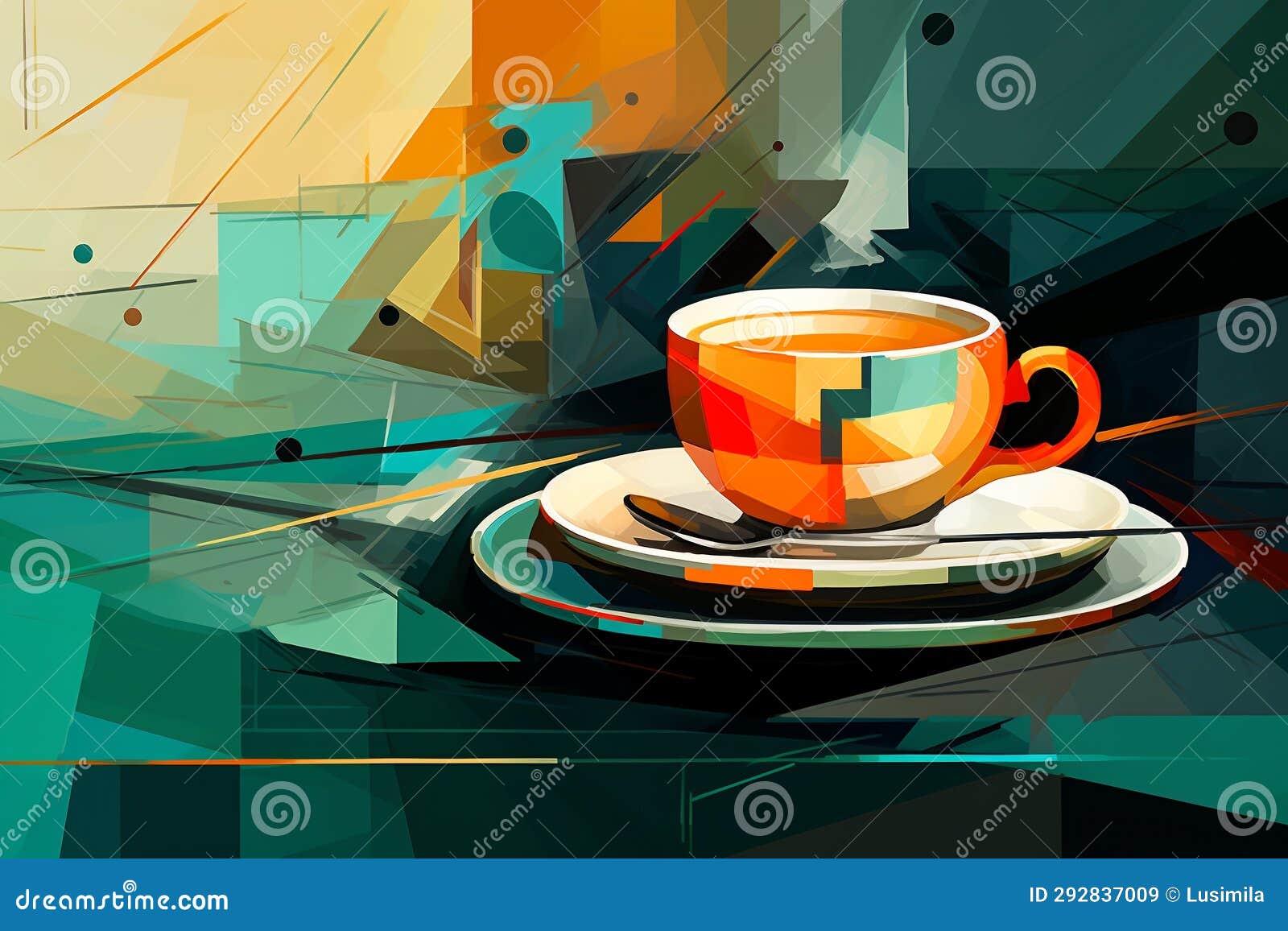 Abstract tea poster stock illustration. Illustration of decoration ...