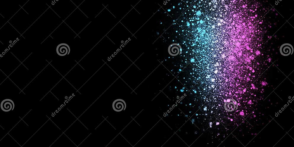 Abstract Teal Pink Glitter Explosion on Black Background Stock ...