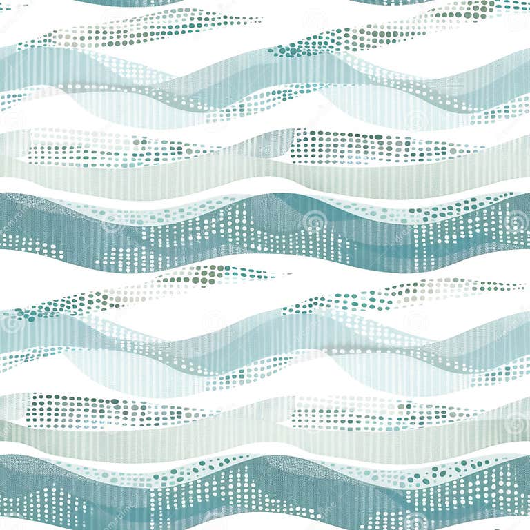 Abstract Teal Wave Patterns with Halftone Design Stock Image - Image of ...