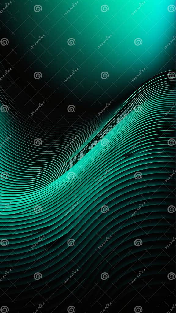 Abstract Teal Waves: Modern Fluid Design with Gradient Curves Stock ...