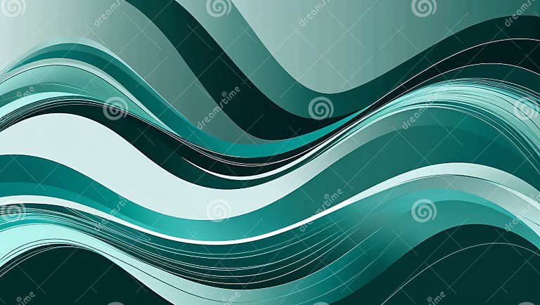 Abstract Teal Wavy Lines Background Stock Illustration - Illustration ...
