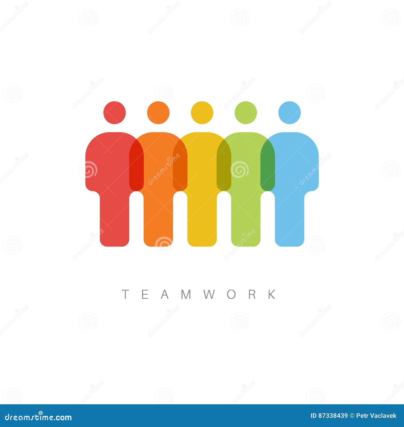 Abstract Teamwork Represented By Interconnected Shapes In Vibrant ...