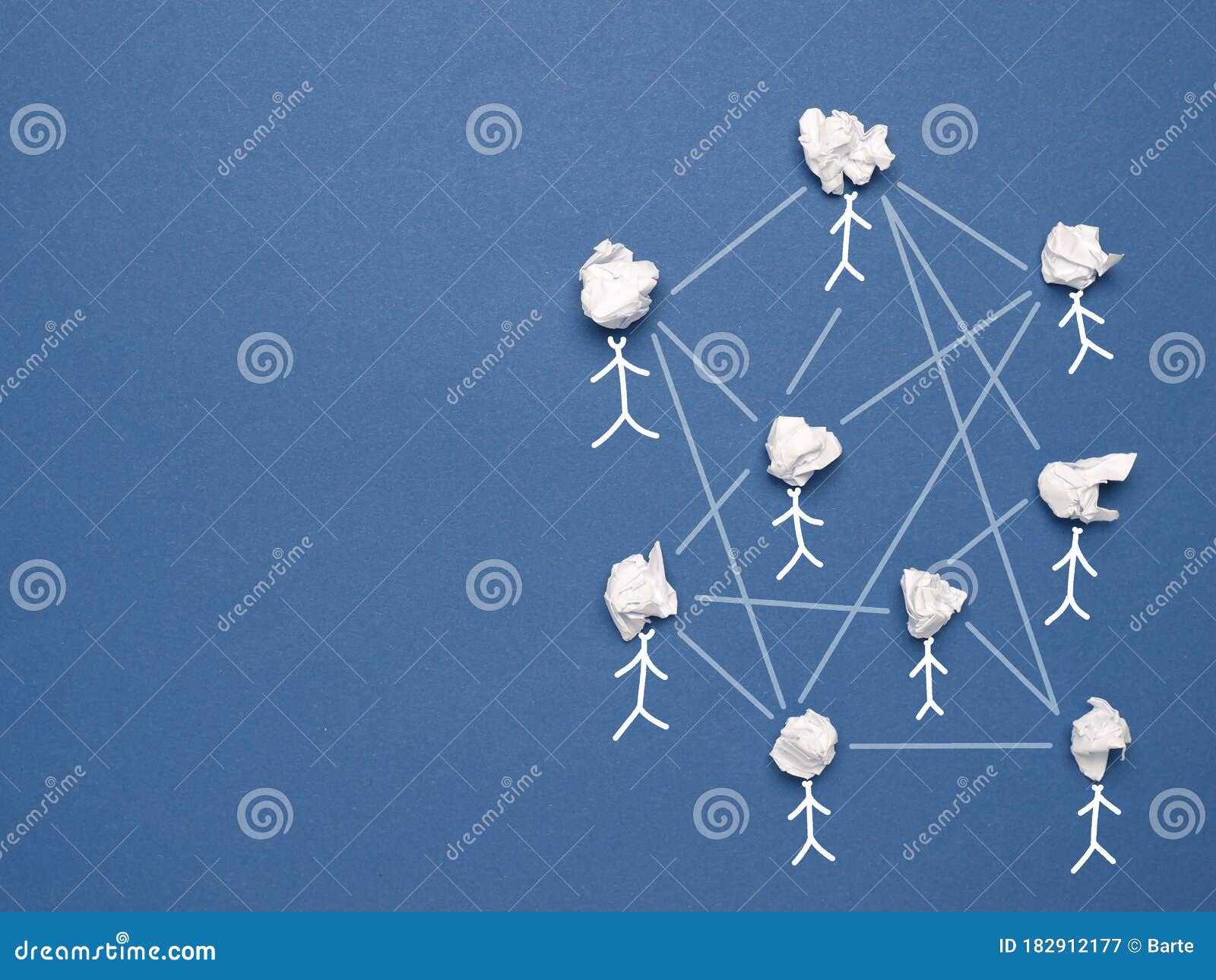 Abstract Teamwork, Network and Community Concept on a Blue Background ...