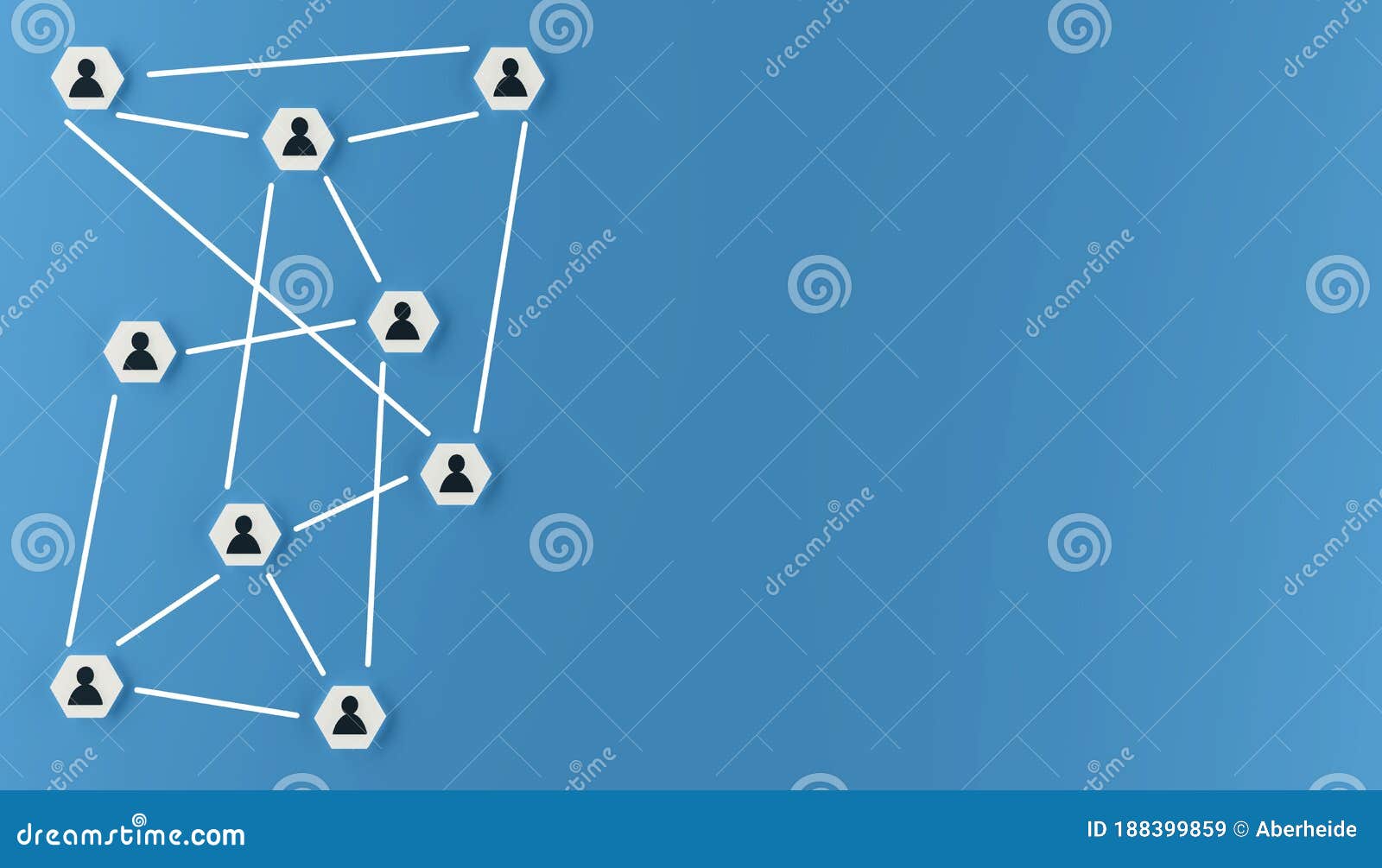 Abstract Teamwork, Network and Community Concept on a Blue Background ...