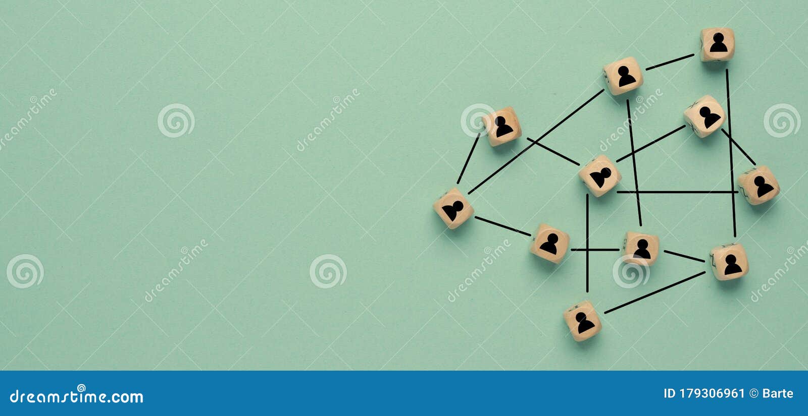Abstract Teamwork, Network and Community Concept on Green Stock Image ...