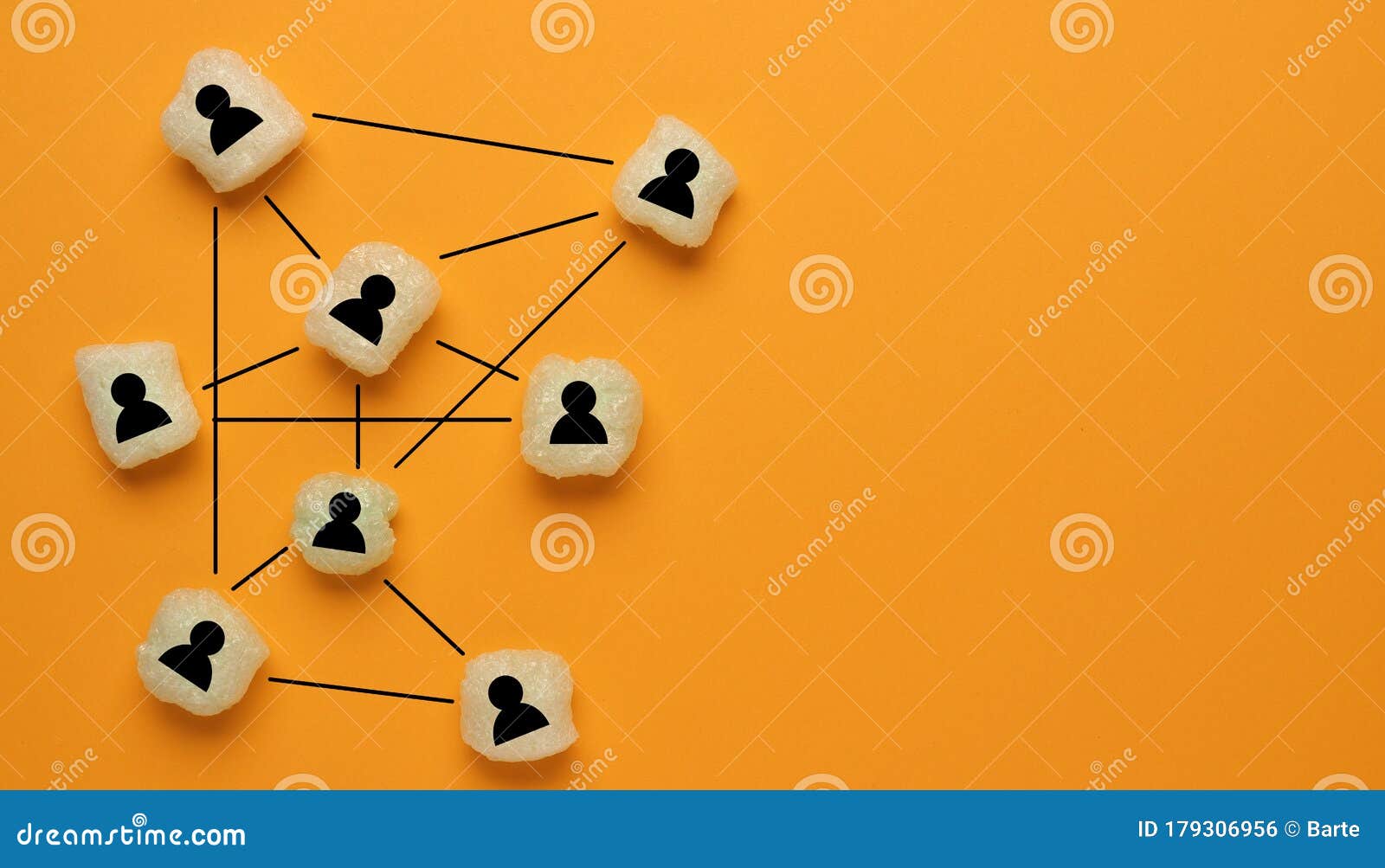 Abstract Teamwork, Network and Community Concept on Orange Stock Photo ...