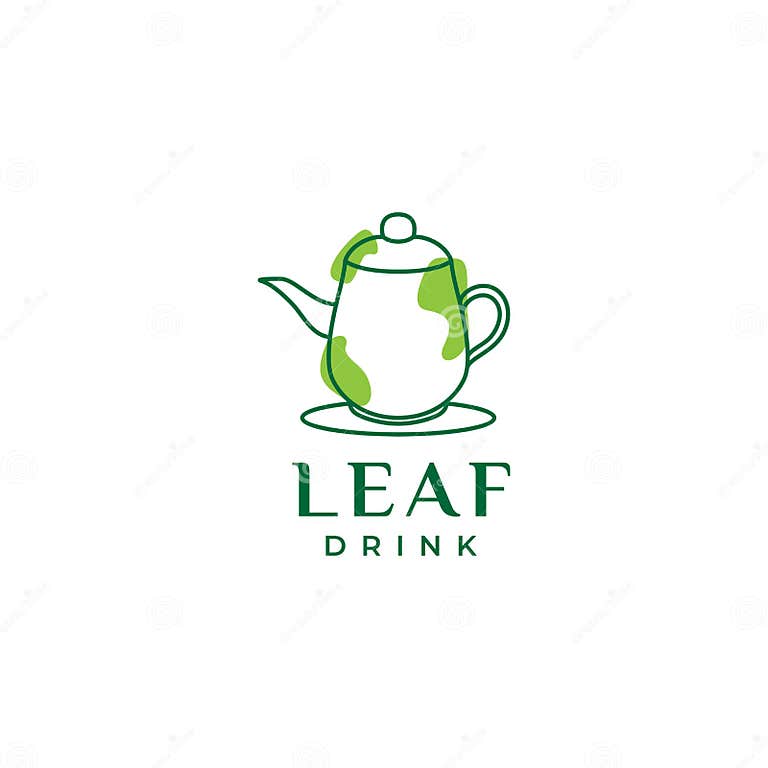 Abstract Teapot Logo Design Drink Stock Vector - Illustration of leaf ...
