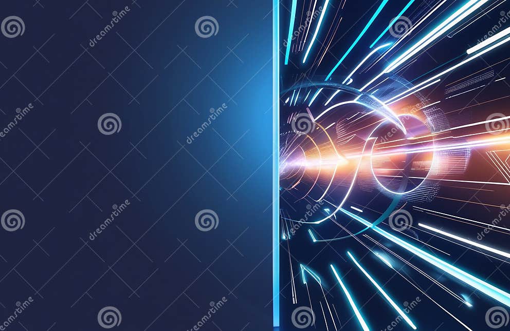 Abstract Tech Backdrop with Illuminated Lines Stock Illustration ...