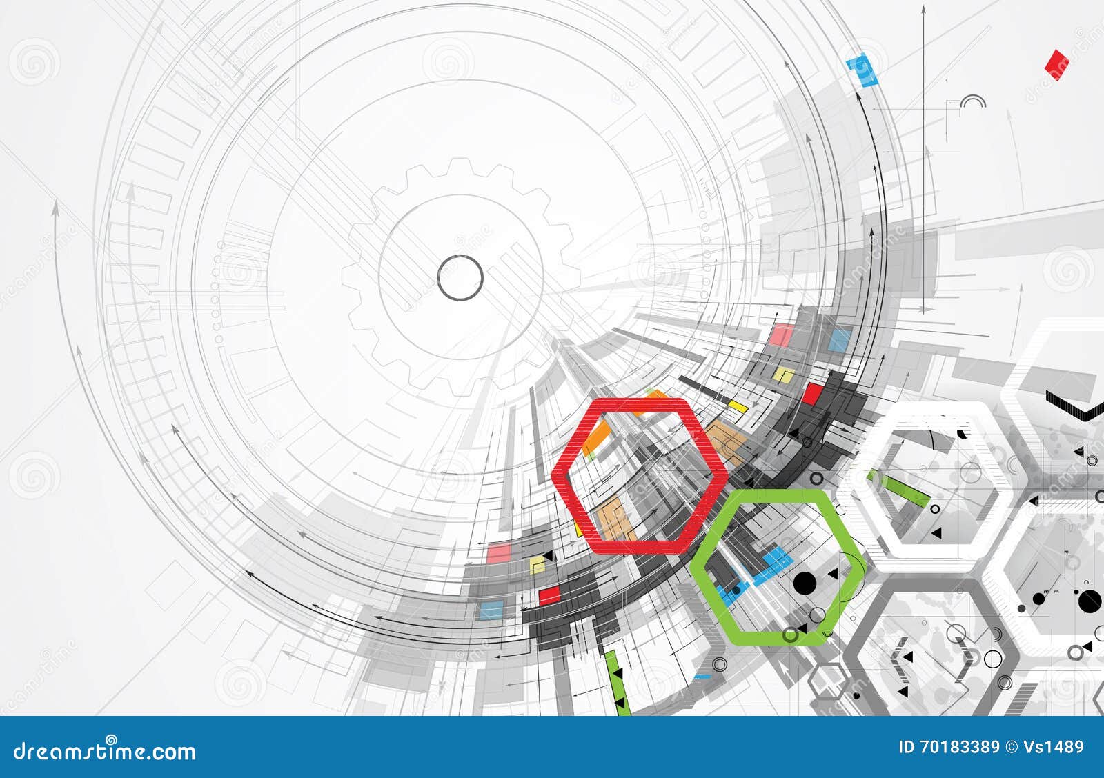 Abstract Tech Background. Futuristic Technology Interface. Vector Stock ...