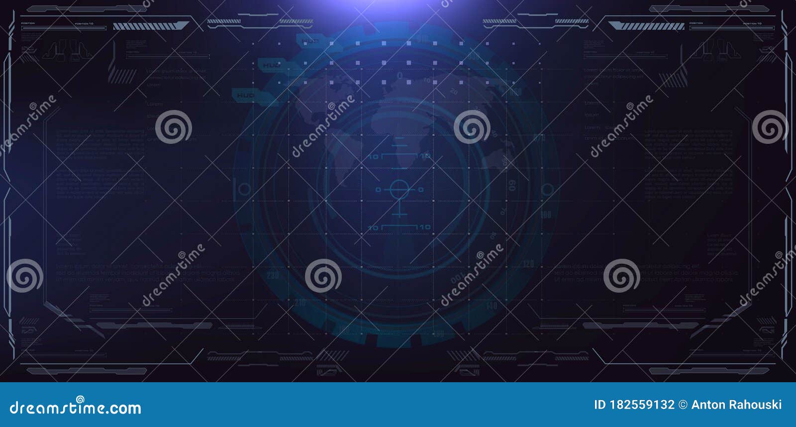 Abstract Tech Background. Futuristic User Interface with HUD Elements ...