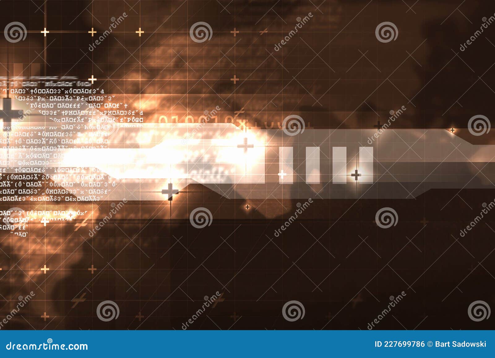 Digital Text and Abstract Tech Background Stock Illustration ...