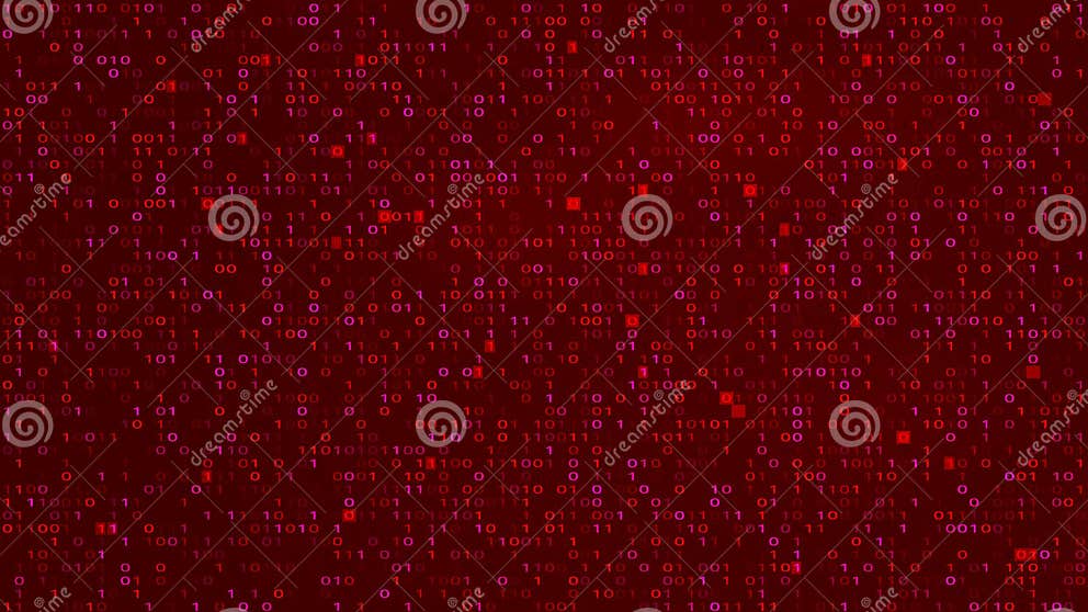 Abstract Tech Binary Code Red BG. Hacking, Malware Stock Vector - Illustration of network, crime ...