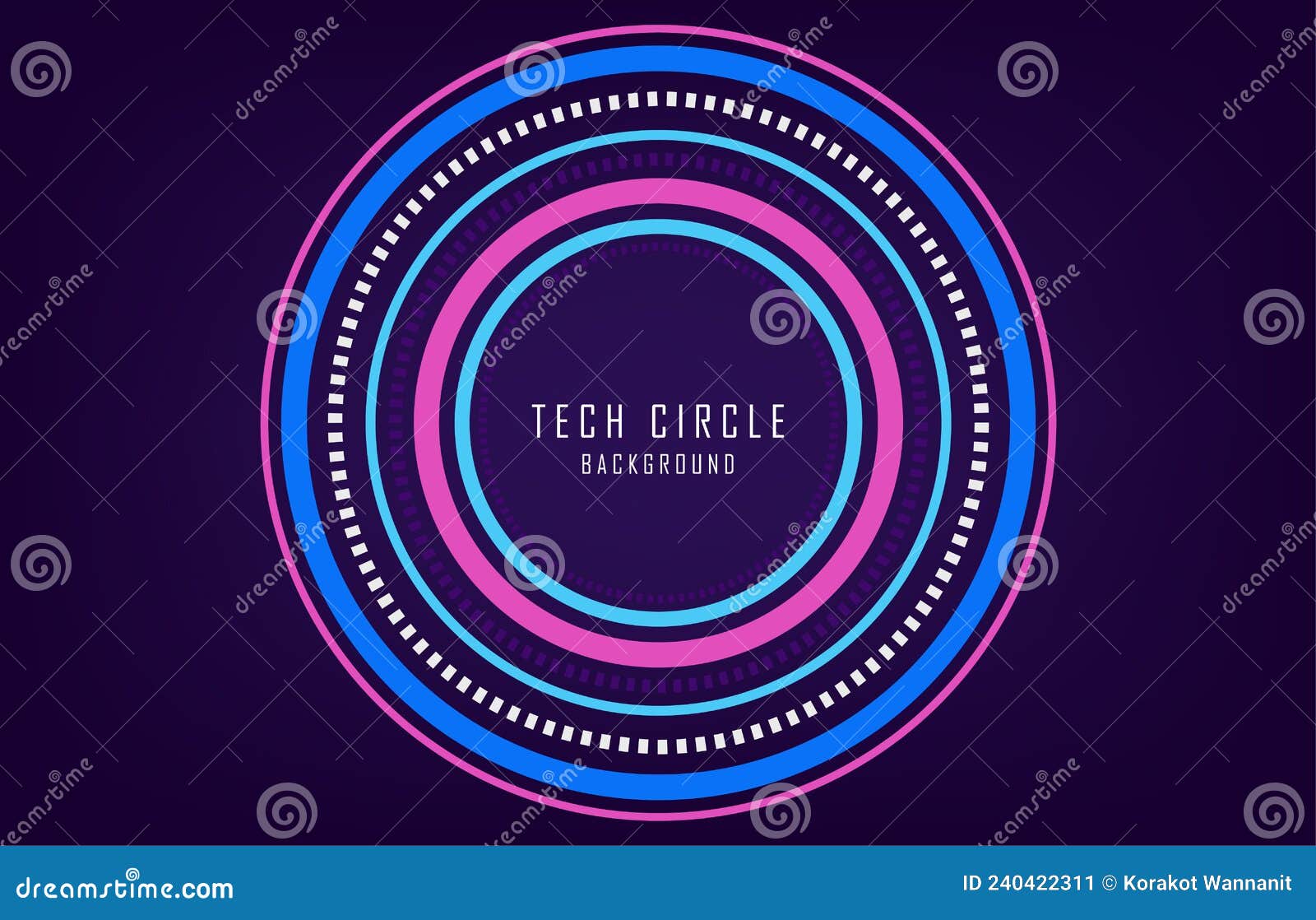 Abstract Tech Circle Design Artwork Decorative Template. Overlapping ...