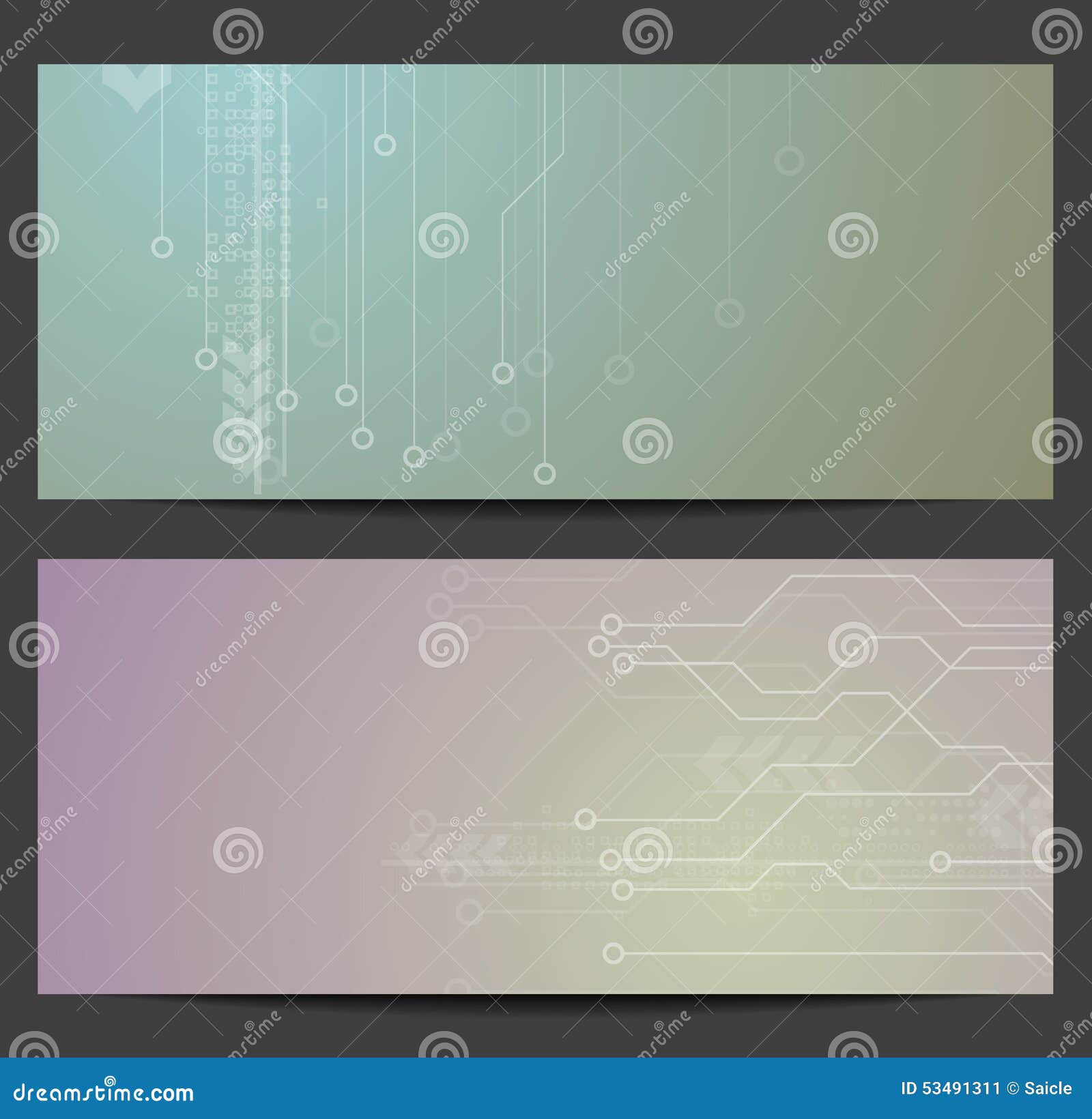 Abstract Tech Circuit Board Banners Stock Vector - Illustration of ...