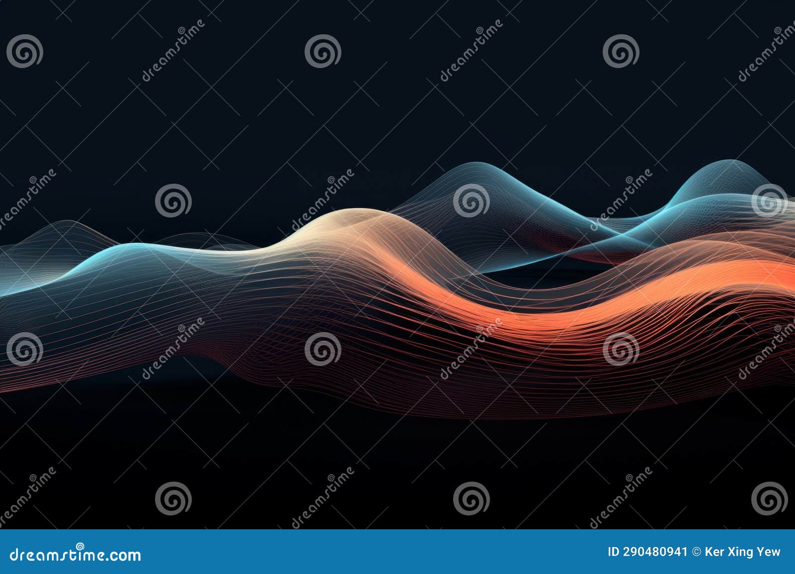 Abstract Tech Design with Flowing Lines Stock Illustration ...