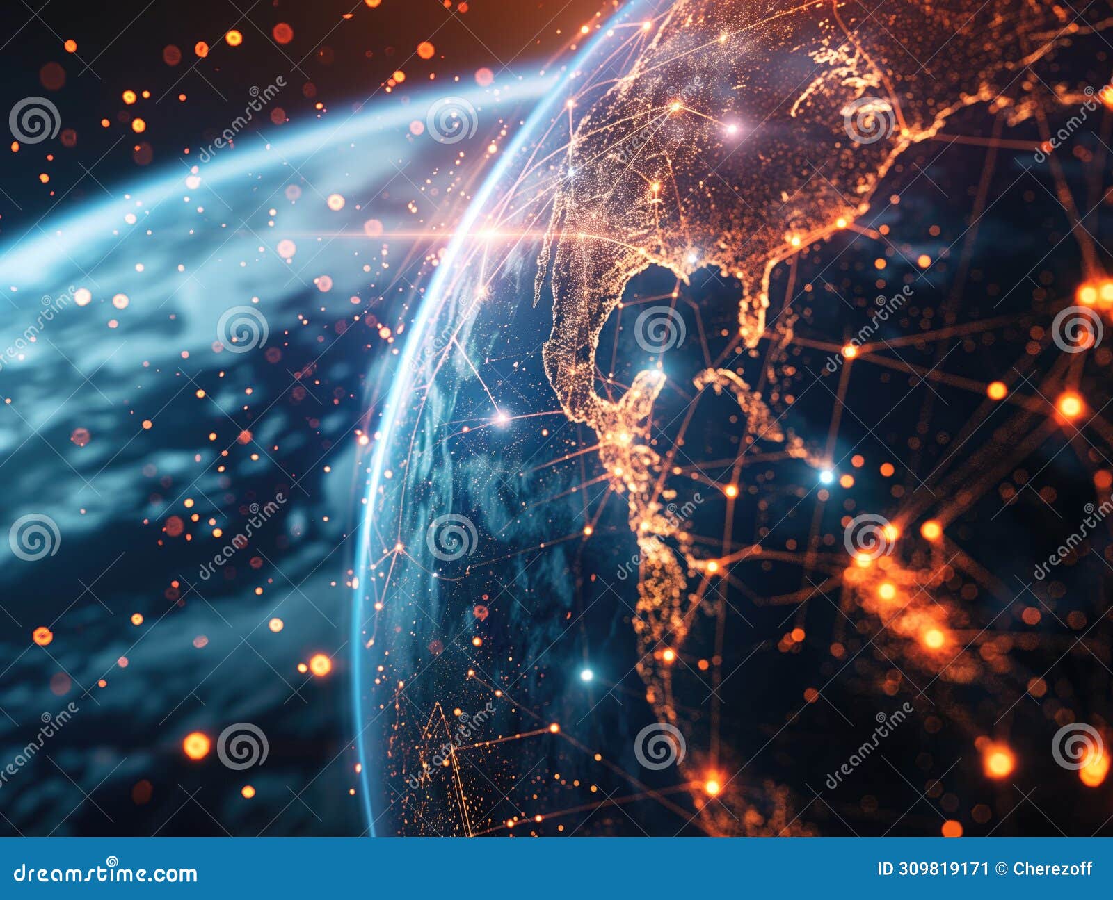 Abstract Tech Earth Globalization Stock Image - Image of data, global ...