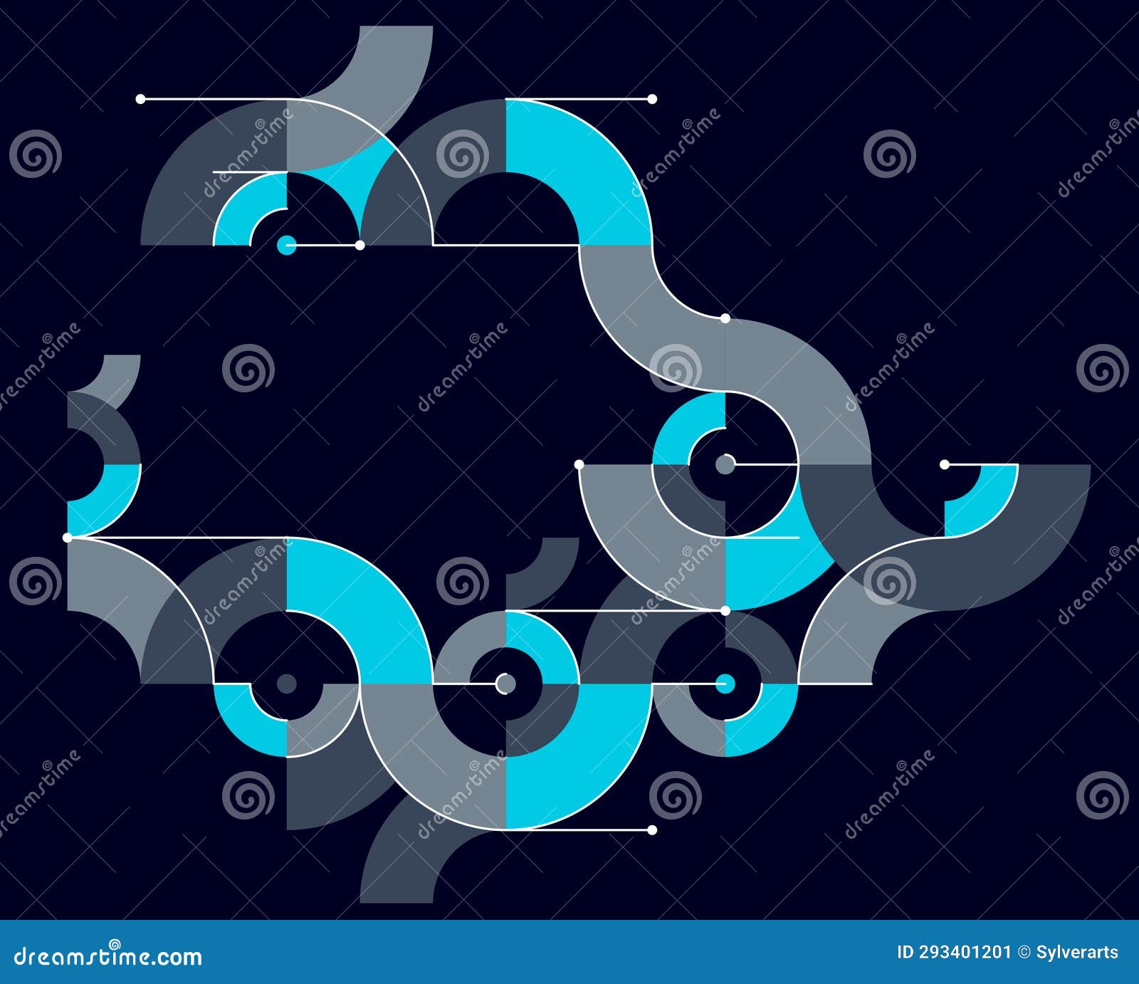 Abstract Tech Engineering Draft Vector Background Over Dark, Mechanical ...