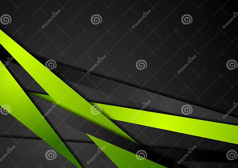 Abstract Tech Green Black Stripes Design Stock Vector - Illustration of ...