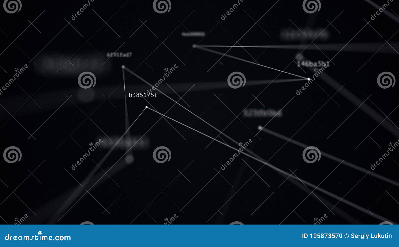 Abstract Tech Illustration of Connected Random Hashes Stock ...