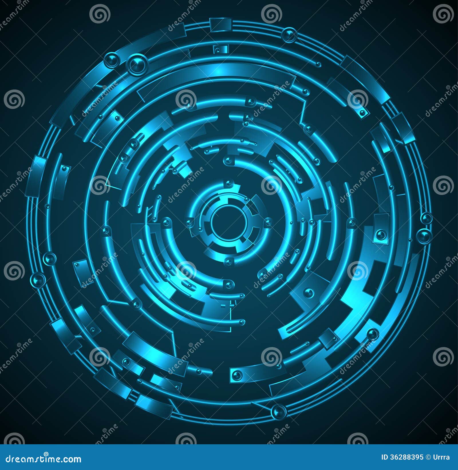 Abstract Tech Illustration. Stock Vector - Illustration of illuminated ...