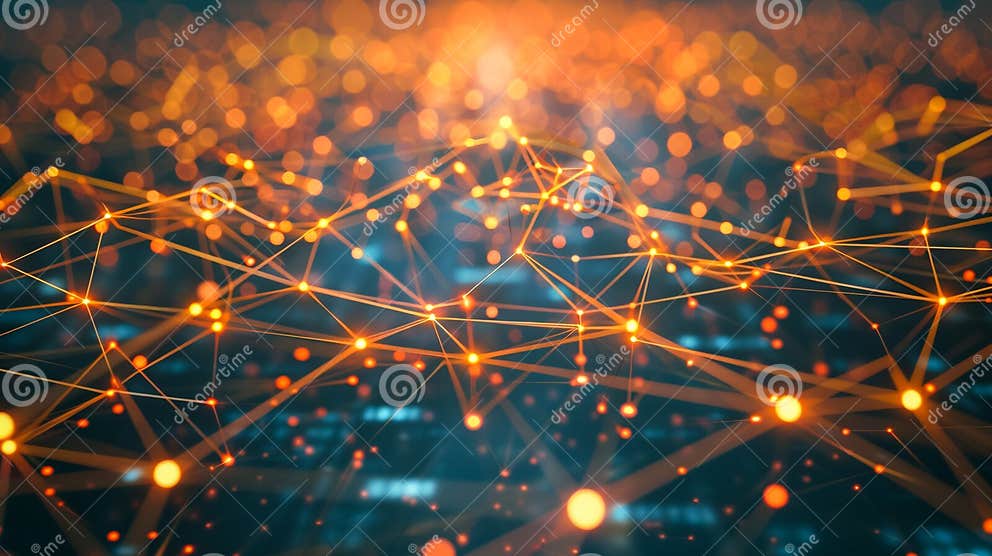 Abstract Tech Network Background with Interconnected Nodes and Data ...