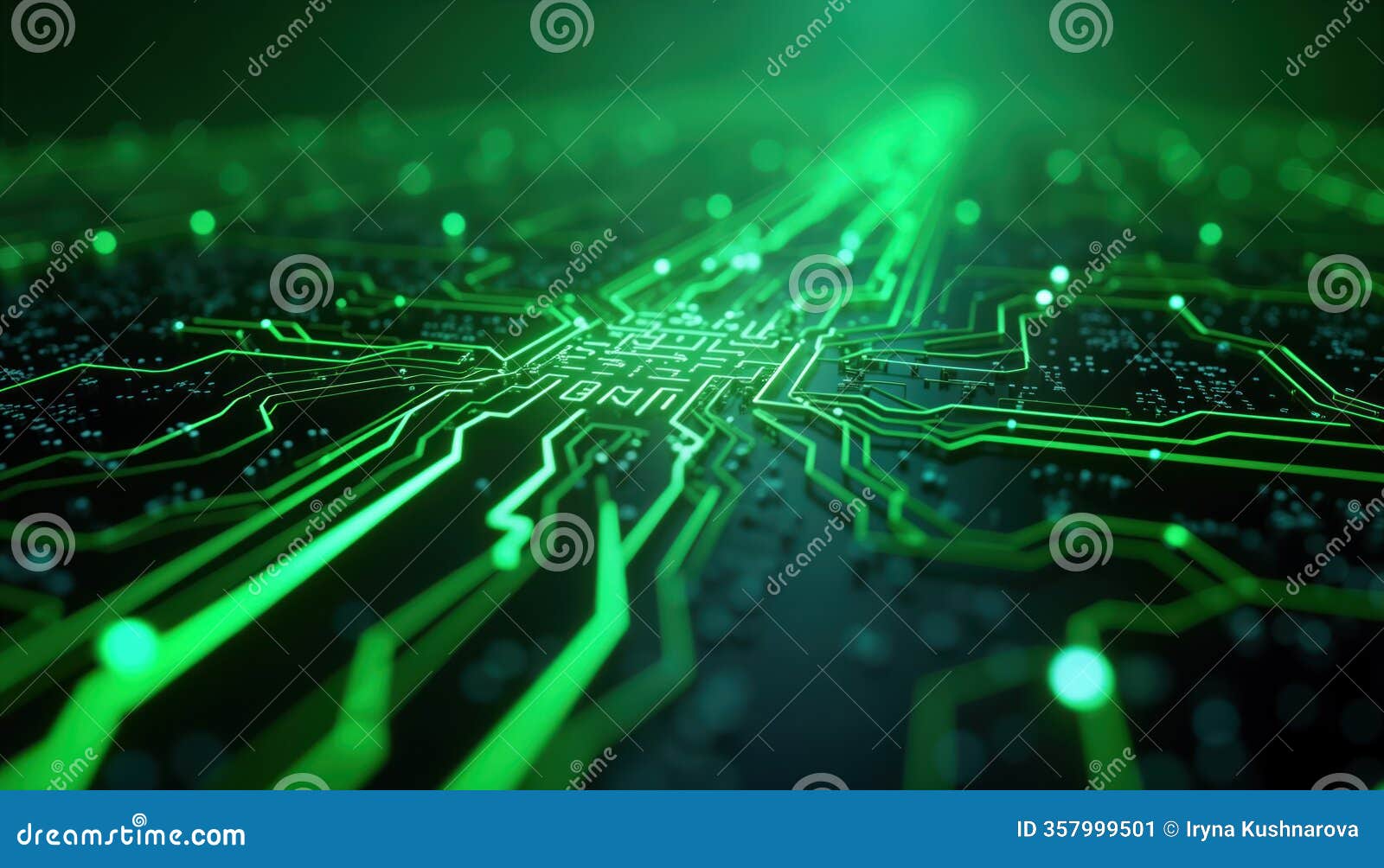 Green Complex Mechanism Is Rotating 3D Render Illustration ...