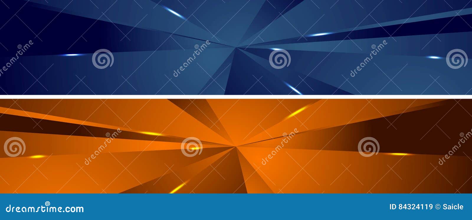 Abstract Tech Polygonal Headers Design Stock Vector - Illustration of ...