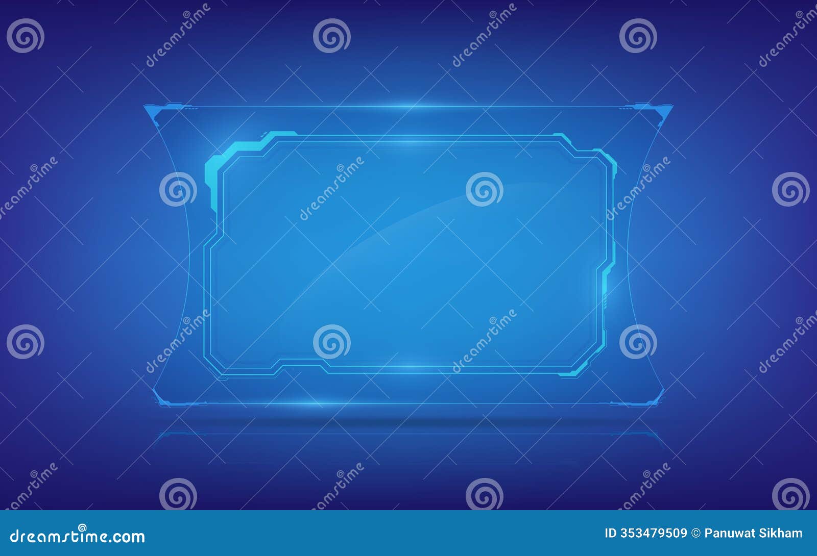 Abstract Tech Sci Fi Hologram Frame Template Design Background Stock ...