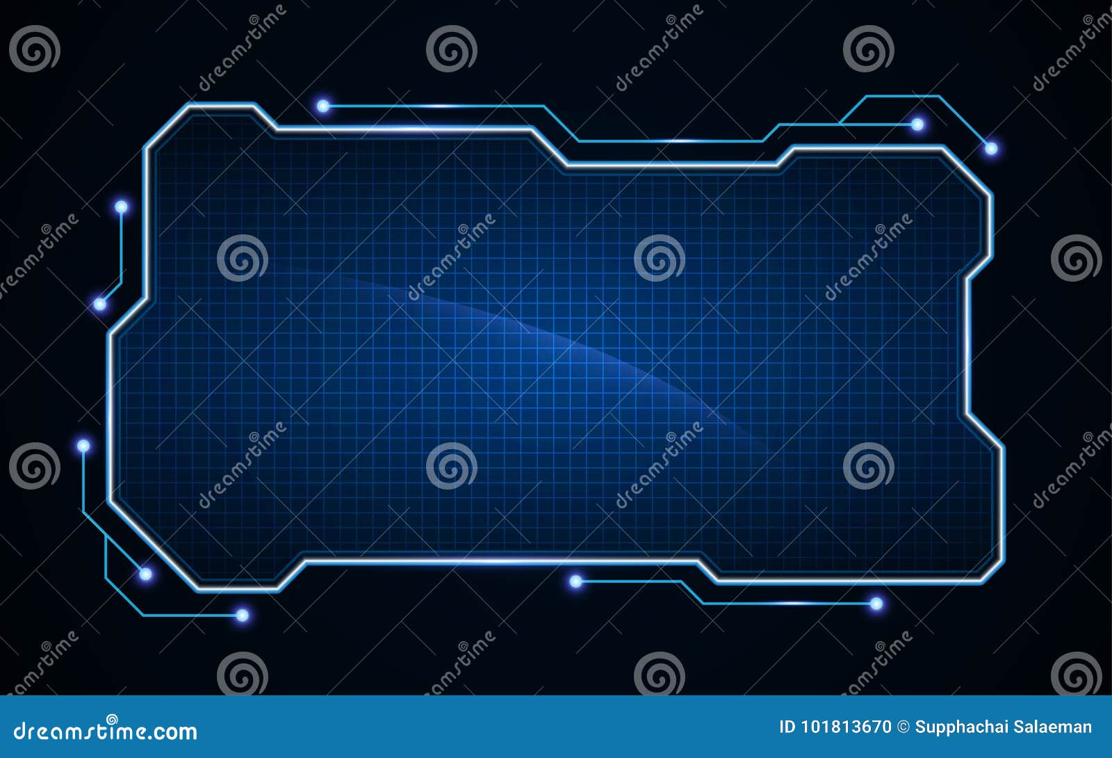 Abstract Tech Sci Fi Hologram Frame Template Design Background Stock ...