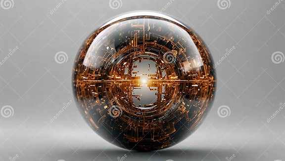 Abstract Tech Sphere: a Smooth, Glossy Sphere with Subtle Embedded ...
