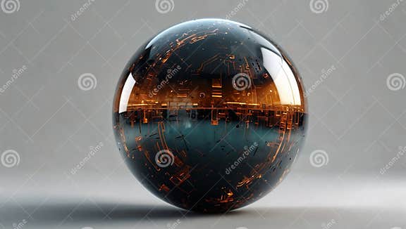 Abstract Tech Sphere: a Smooth, Glossy Sphere with Subtle Embedded ...