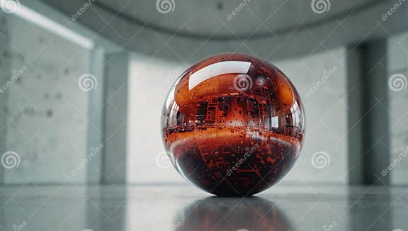 Abstract Tech Sphere: a Smooth, Glossy Sphere with Subtle Embedded ...