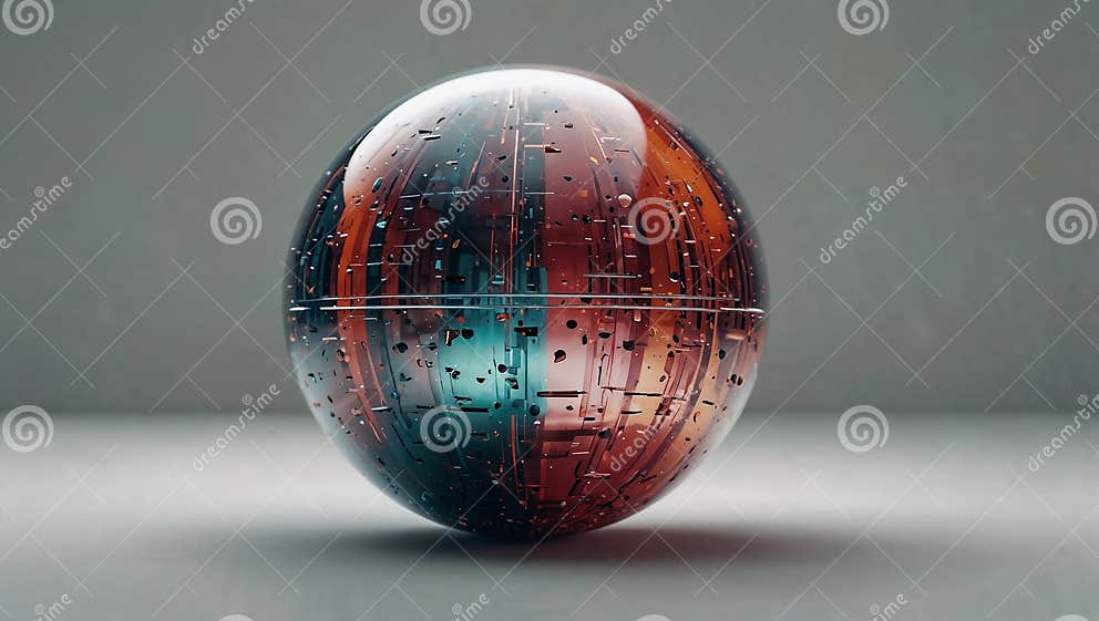 Abstract Tech Sphere: a Smooth, Glossy Sphere with Subtle Embedded ...