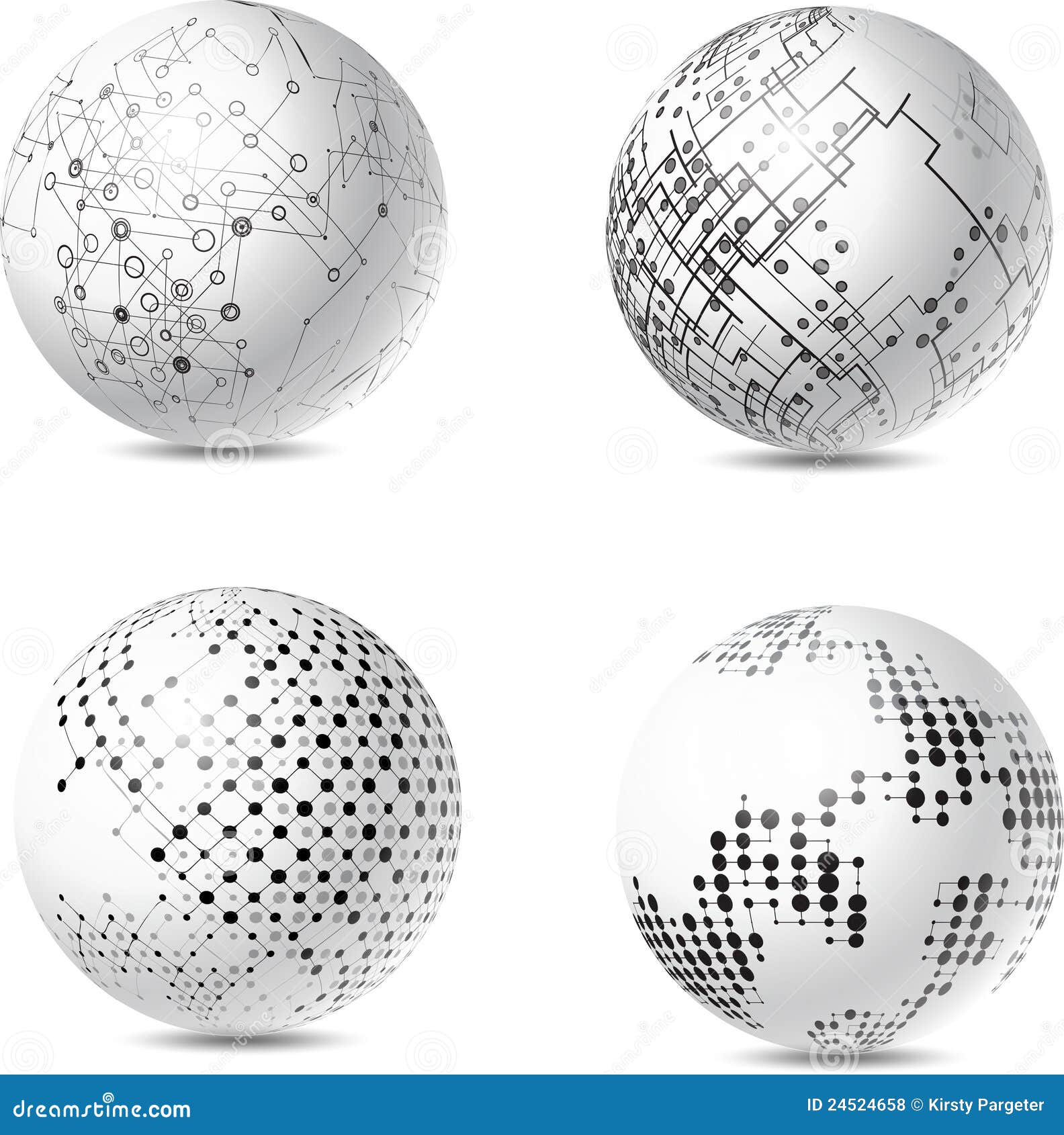 Abstract tech spheres stock vector. Illustration of wire - 24524658