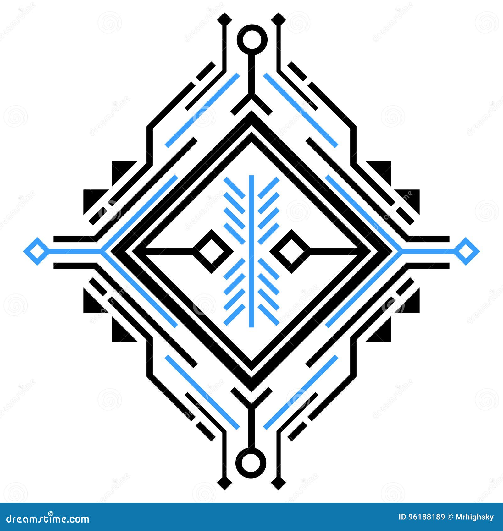 Abstract Tech Style Geometric Design Stock Vector - Illustration of ...
