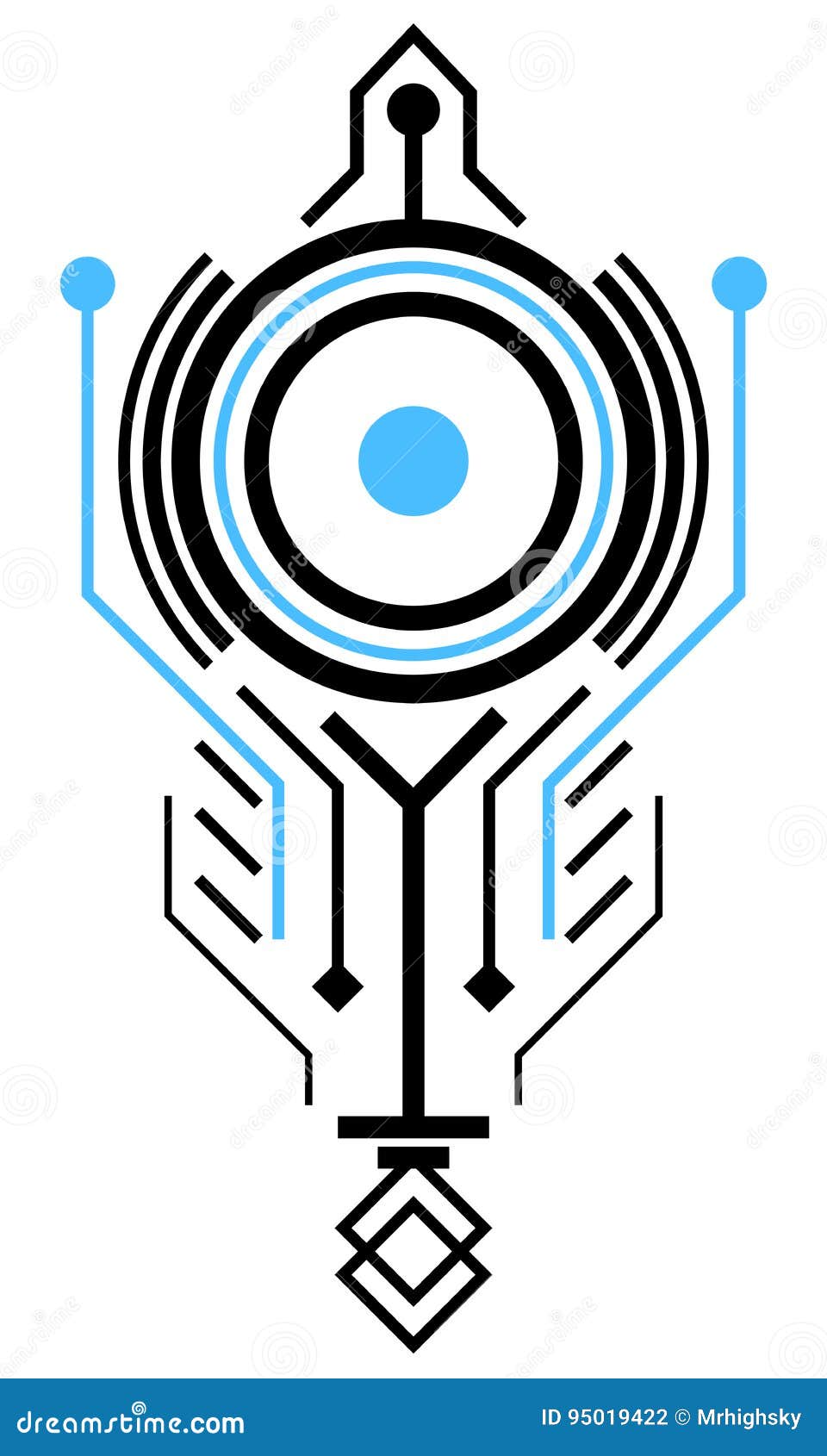 Abstract Tech Style Geometric Design Stock Vector - Illustration of ...