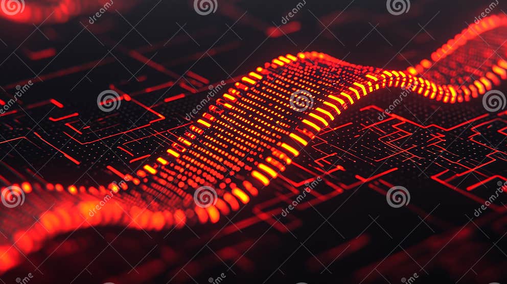 Abstract Tech Visualization of DNA Sequencing Data Stock Illustration ...