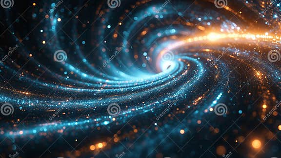 An Abstract Tech Vortex with Swirling Particles of Data and Information ...