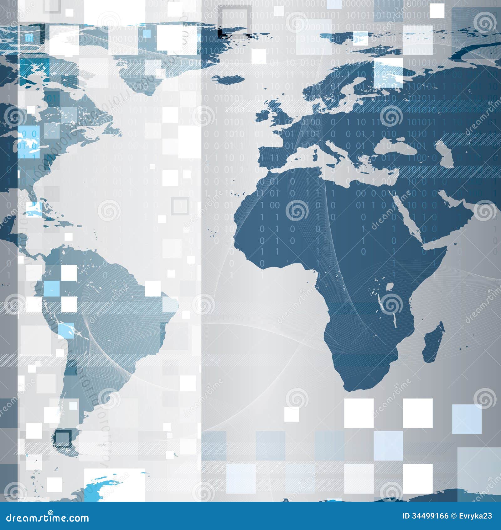 Abstract Tech World Map Background Stock Vector - Illustration of ...