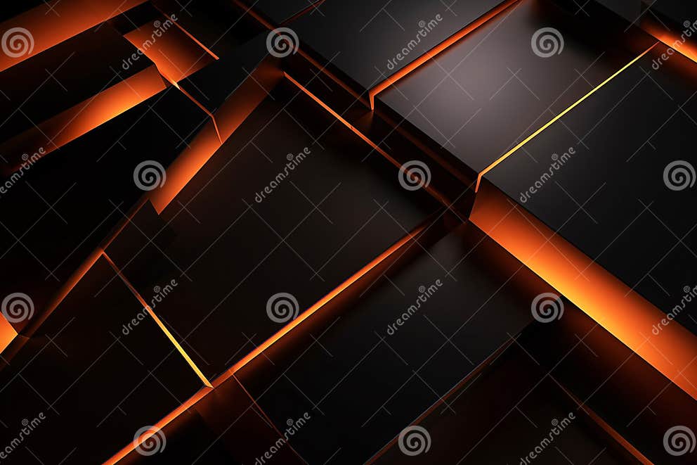 Abstract Technical Background. Black and Orange Cyber Network and Data ...