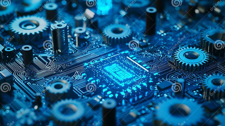 In an Abstract Technical Background, Cogs and Gear Wheel Mechanisms ...