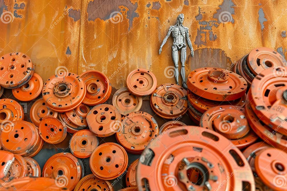 Abstract Technical Collage Showcasing a Diverse Team Collaborating on ...