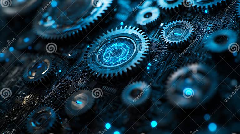 In Abstract Technical Terms, Gear Wheels and Cogs Represent Hi-tech ...
