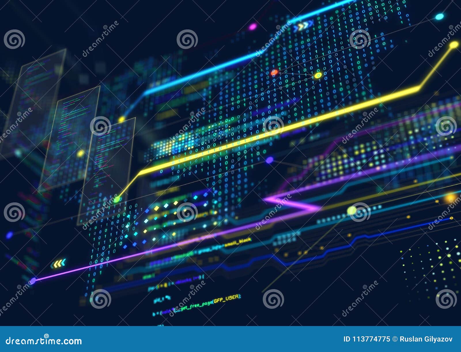 Abstract Techno Background. Stock Image - Image of computer, chain ...