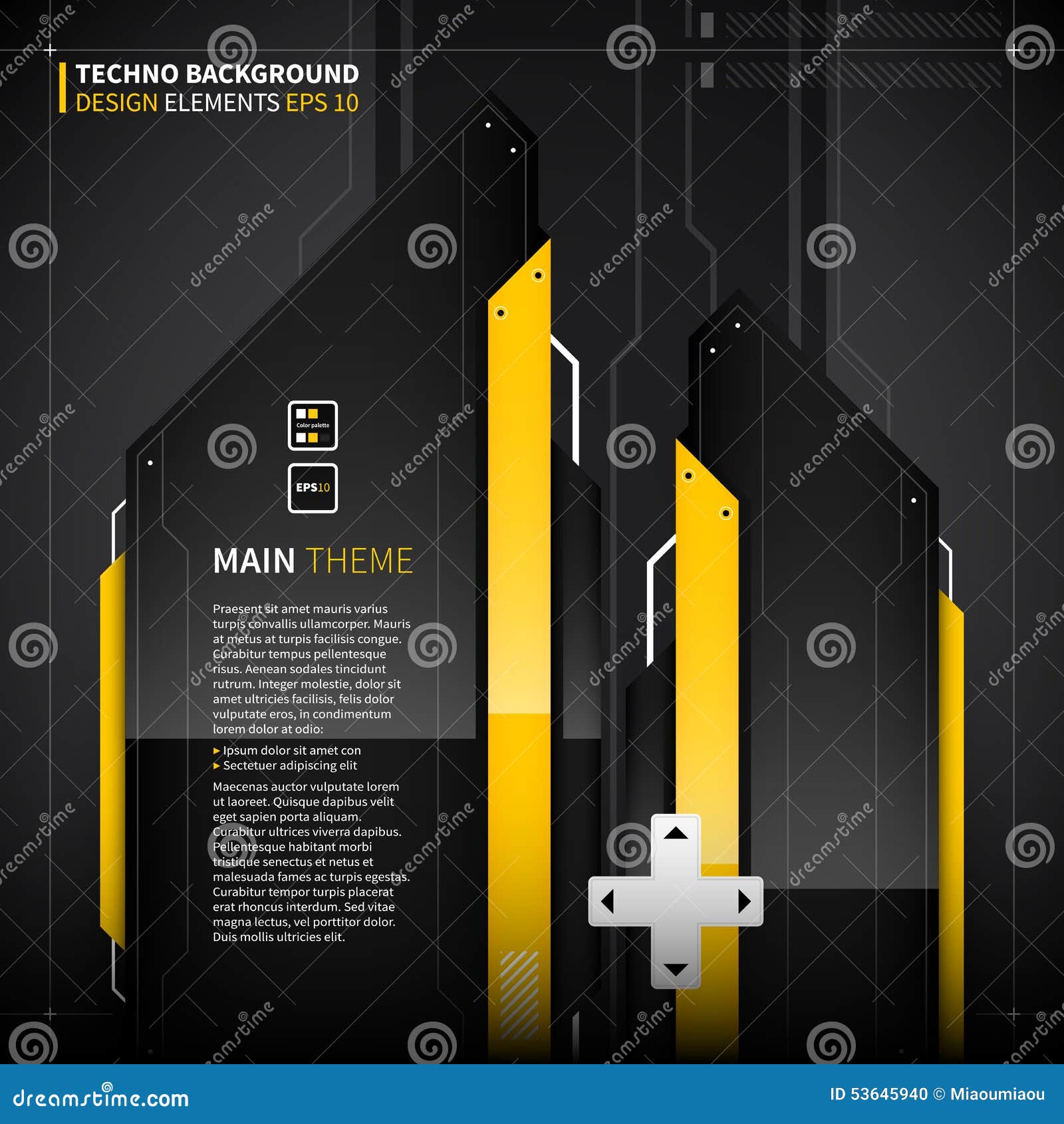 Abstract Techno Background with Monumental Shapes. Stock Vector ...