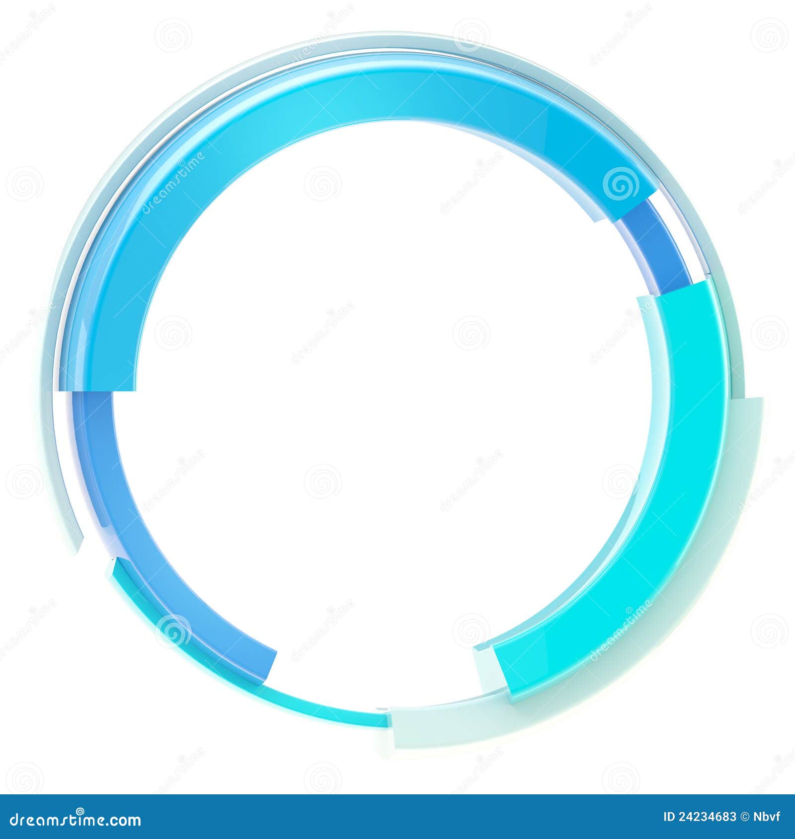 Abstract Techno Circular Frame Border Isolated Stock Illustration ...