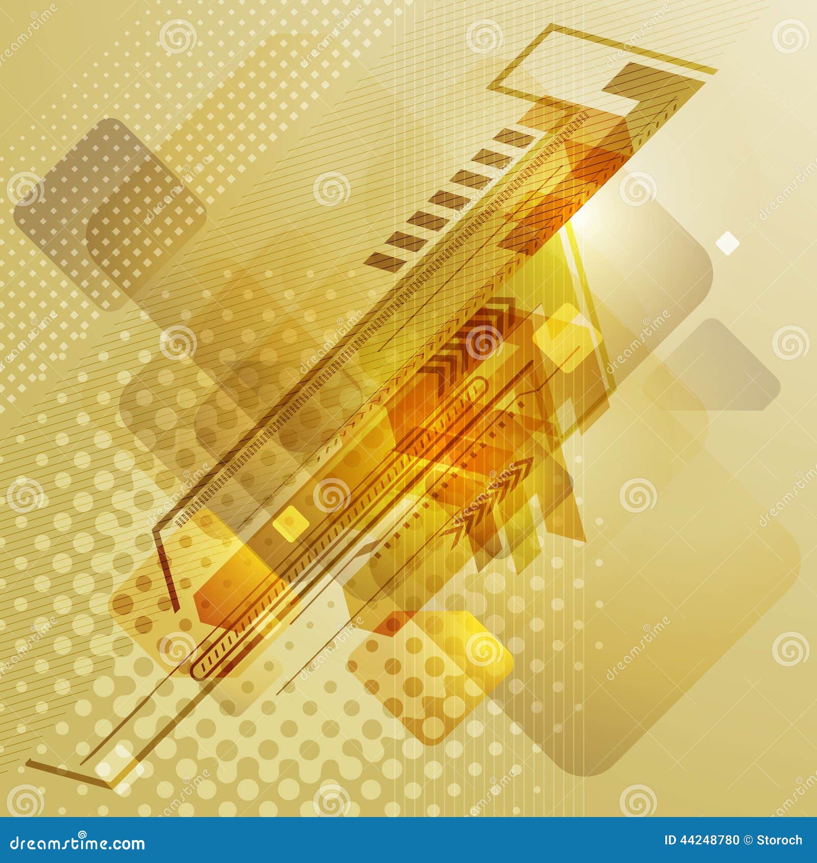 Abstract Techno Design with Arrows. Stock Vector - Illustration of ...