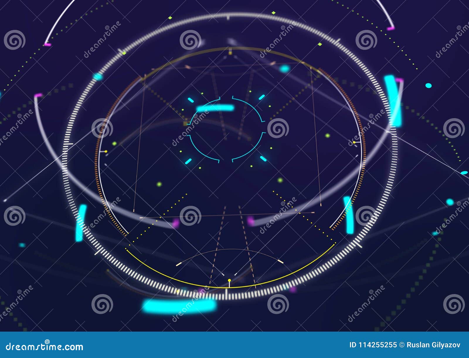 Abstract Techno Futuristic Background Stock Illustration - Illustration ...