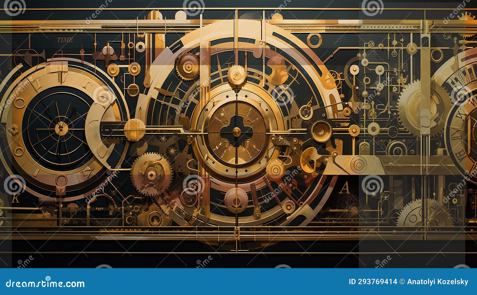 Abstract Techno Graphics. Mechanics of Time. Stock Photo - Image of ...